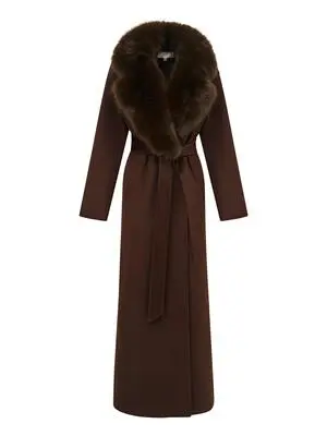 LoveShackFancy Kenzia Wool Coat - Brown