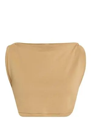 A.L.C. Mae Cropped High-neck Top - Desert Beige