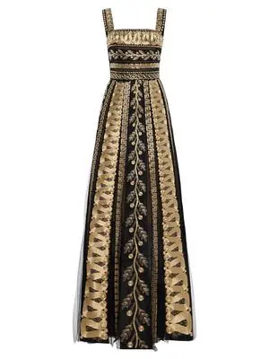 Carolina Herrera Embroidered Tulle A-line Gown - Black