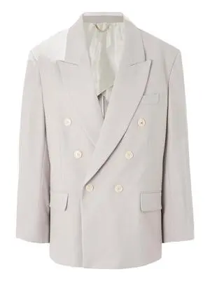 VICTORIA BECKHAM Oversized Double-Breasted Twill Blazer