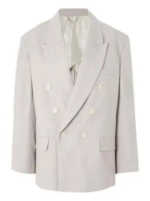 VICTORIA BECKHAM Oversized Double-Breasted Twill Blazer