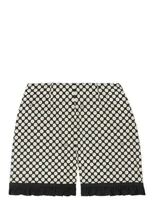 Valentino Garavani High-rise Polka-dot Cotton-poplin Shorts - White