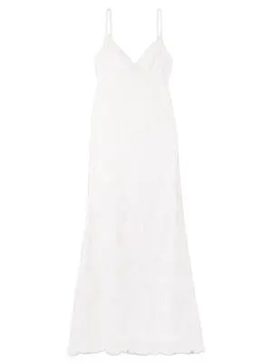 SELF-PORTRAIT Bow-embellished Lace Maxi Dress - White