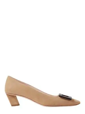 ROGER VIVIER Belle Vivier 45 Suede Pumps - Brown