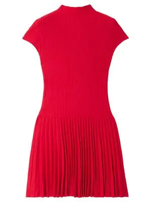 Magda Butrym Pleated Ribbed Mini Dress - Red
