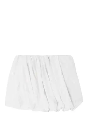 JW Anderson Pleated Pinstriped Poplin Mini Skirt - Off-white