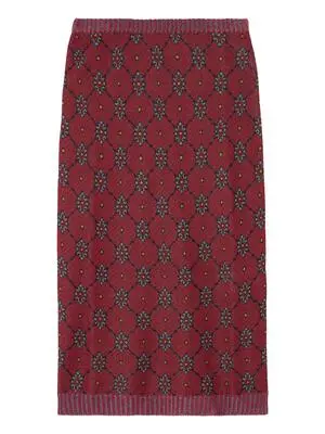 Etro Jacquard-knit Midi Skirt - Burgundy