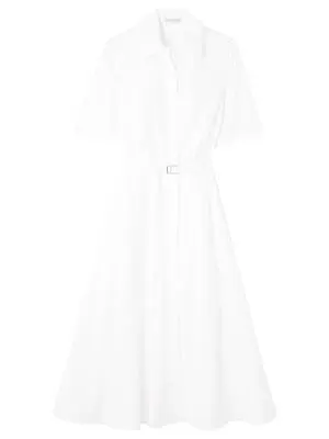 EMILIA WICKSTEAD Rubie Belted Midi Shirt Dress - White