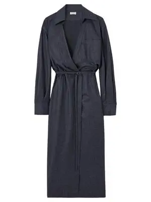 BRUNELLO CUCINELLI Belted Wrap-Effect Midi Dress