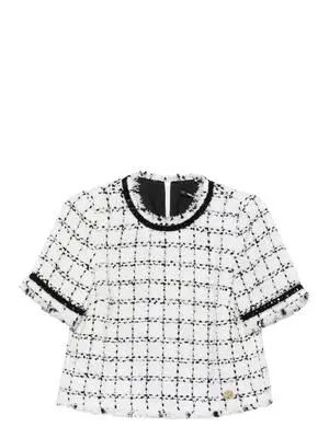 Karl Lagerfeld Tweed Short-sleeved Top - White