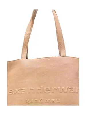 Alexander Wang Logo-embossed Leather Tote Bag - Neutrals
