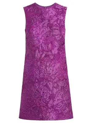 Dolce & Gabbana Dna Brocade-effect Mini Dress - Purple
