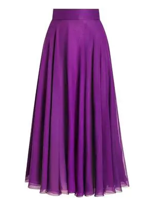 Dolce & Gabbana Dna Silk Midi Skirt - Purple