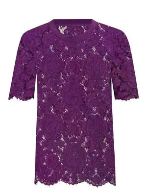 Dolce & Gabbana Lace-detailing T-shirt - Purple