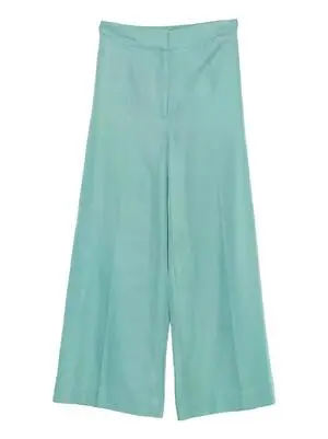 JOSEPH Pleated Wide Leg Trousers - Green
