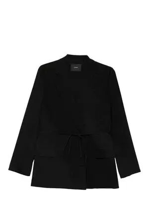 JOSEPH Tie-waist Pinstripe Jacket - Black