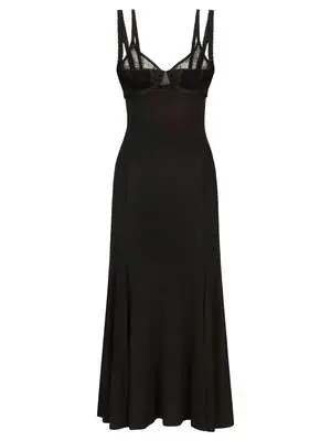 Dolce & Gabbana Organza Godet Dress - Black