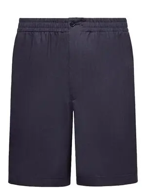 MONCLER X GILGA FARM DESIGNED BY DONALD GLOVER X Gilga Farm Linen Blend Shorts - Blue