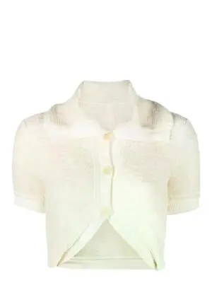 Jacquemus Cropped Knitted Top - Neutrals