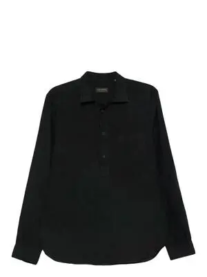 DELL'OGLIO Long-sleeve Button-down Shirt - Black