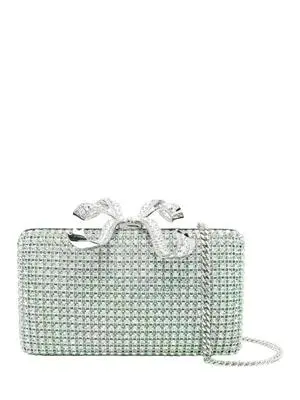 SELF-PORTRAIT Crystal-embellished Clutch - Green