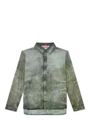 DIESEL® Acid-wash Long-sleeve Shirt - Black