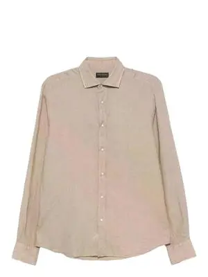 DELL'OGLIO Long-sleeve Linen Shirt - Neutrals