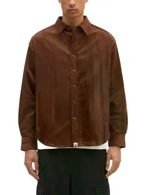 A BATHING APE Corduroy Button-down Shirt - Brown