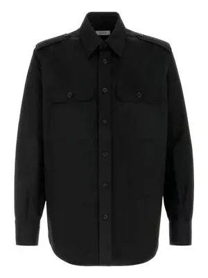 Alexander McQueen Double-pocket Cotton Shirt - Black