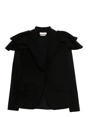 SAIID KOBEISY Ruffled Blazer - Black