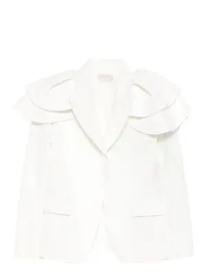 SAIID KOBEISY Ruffled Tailored Blazer - White