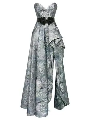 SAIID KOBEISY Brocade Long Dress - Blue