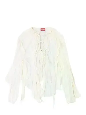 DIESEL Lace-up Ruffled Blouse - White