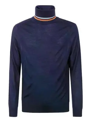 Paul Smith Stripe Turtleneck Jumper - Blue