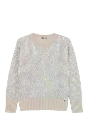 Herno Metallic-knit Sweater - Neutrals