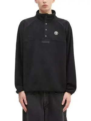 AAPE BY *A BATHING APE® Button-placket Fleece Sweatshirt - Black