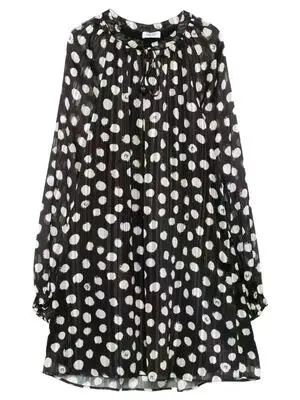 LIU JO Polka Dot Tie-Neck Dress