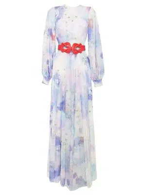 SAIID KOBEISY Floral Printed Long Dress - Purple