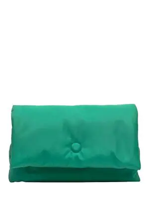 GAVA Ruched Leather Clutch - Green