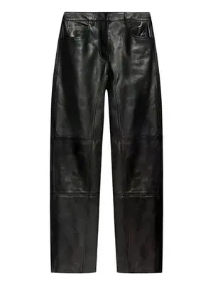 JIL SANDER Leather Trousers - Black