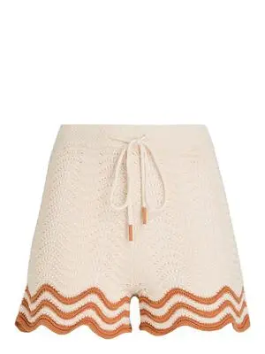 Zimmermann Crochet-knit Cotton Shorts - Cream