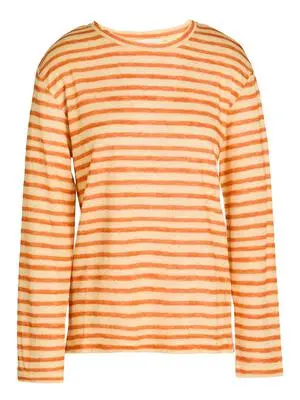 Zimmermann Striped Linen-jersey Top - Orange