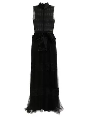 SAIID KOBEISY Lace Sleeveless Gown - Black