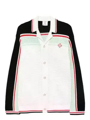 Casablanca Striped Cardigan - White