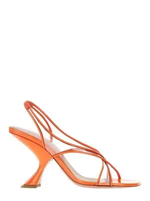 Amina Muaddi 90mm Leather Heeled Pumps - Orange