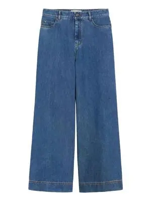 Max Mara Wide-leg Cropped Jeans - Blue