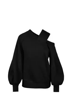 IOANA CIOLACU Sweatshirt With Cut-out Shoulders - Black