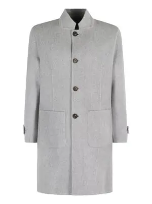 Eleventy Herringbone Reversible Coat - Grey
