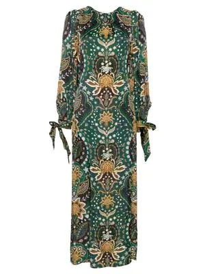 Farm Rio Printed Maxi Dress - Ocean Tapestry Green | Editorialist