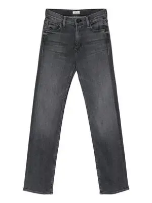 MOTHER Mid-rise Straight Leg Jeans - Grey